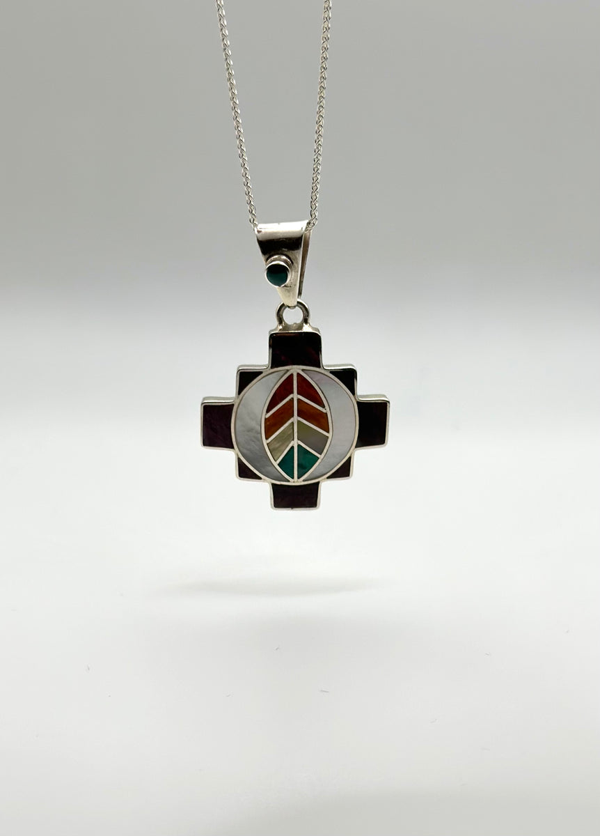 Chakana Pendant & Moon – Pacha Indigenous Art Collection